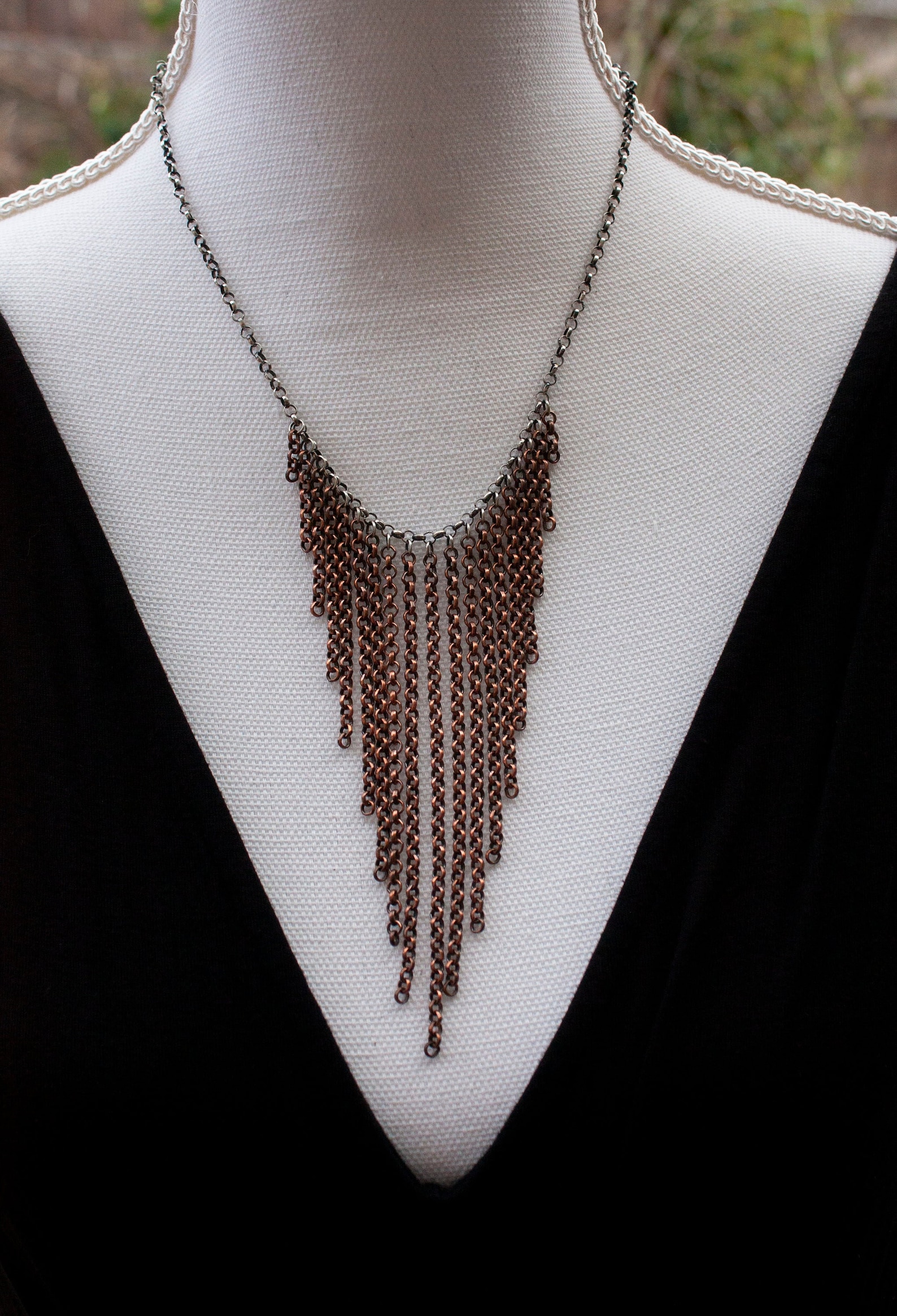 Chain Necklace/waterfall Chain Necklace/chain Jewelry/sterling - Etsy