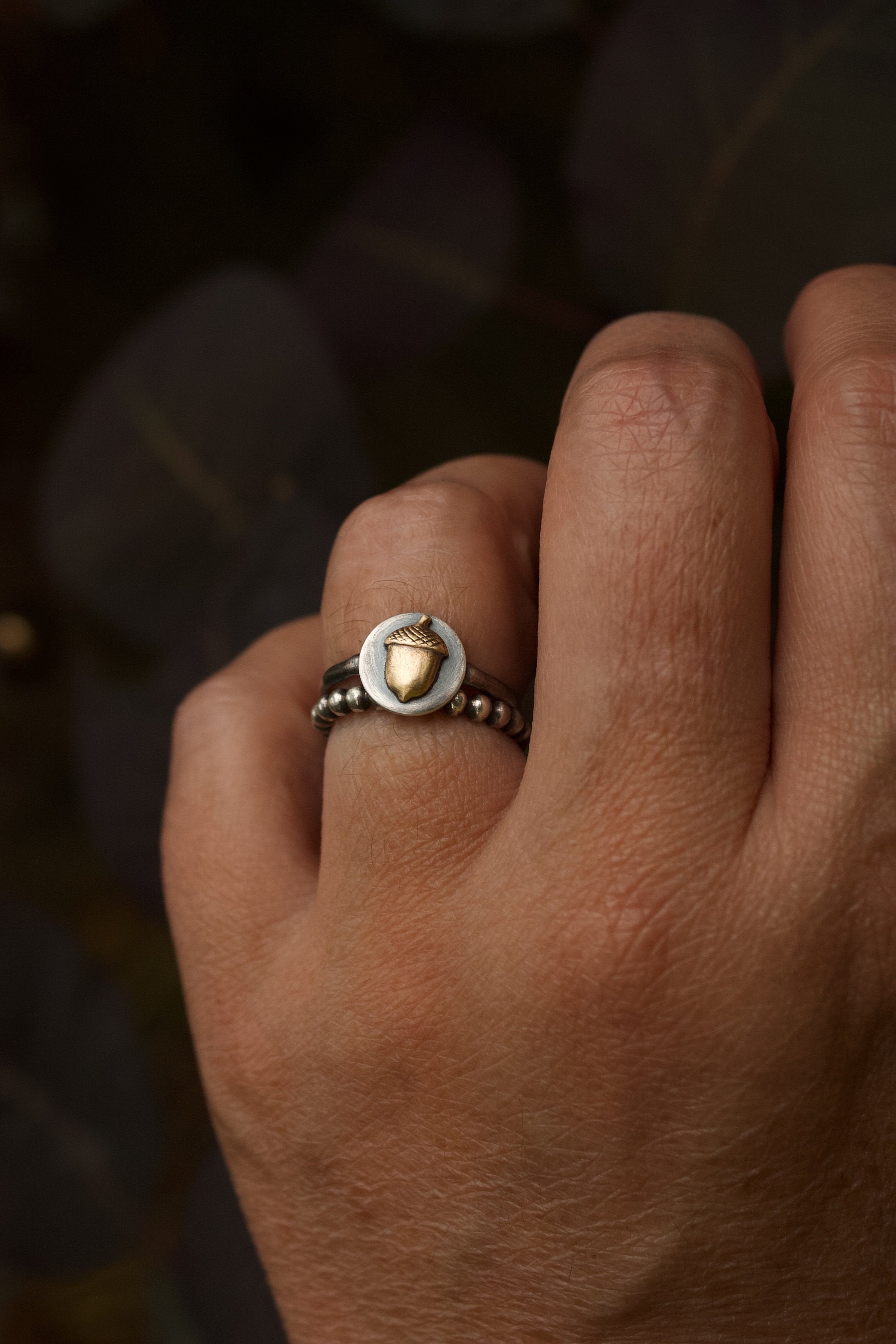 Acorn Ring/Acorn Jewelry/New Beginnings Ring/Stacking Ring/Oak | Etsy