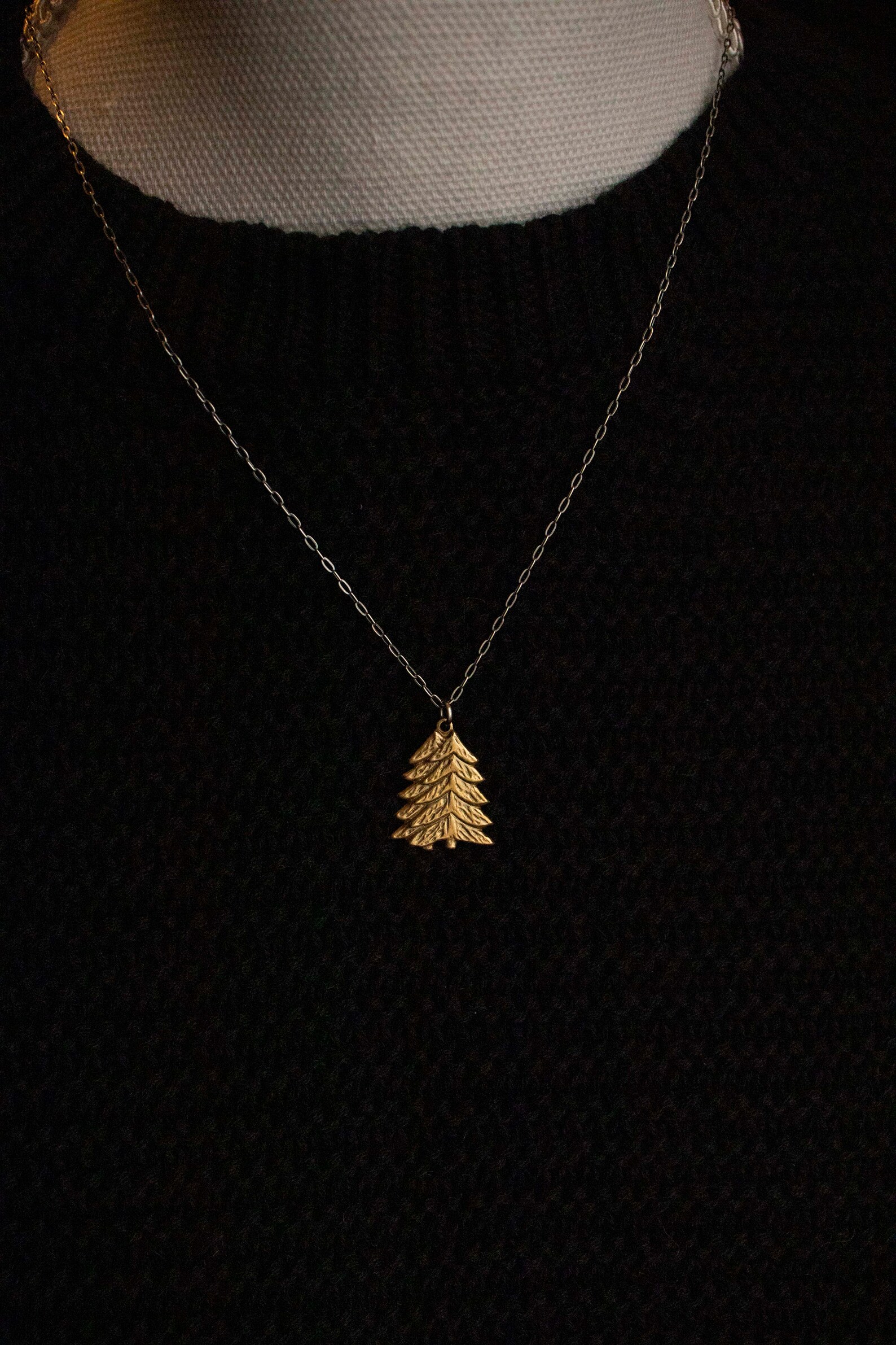 Tree Pendant Necklace: Solid Brass With Solid Sterling Silver Chain - Etsy