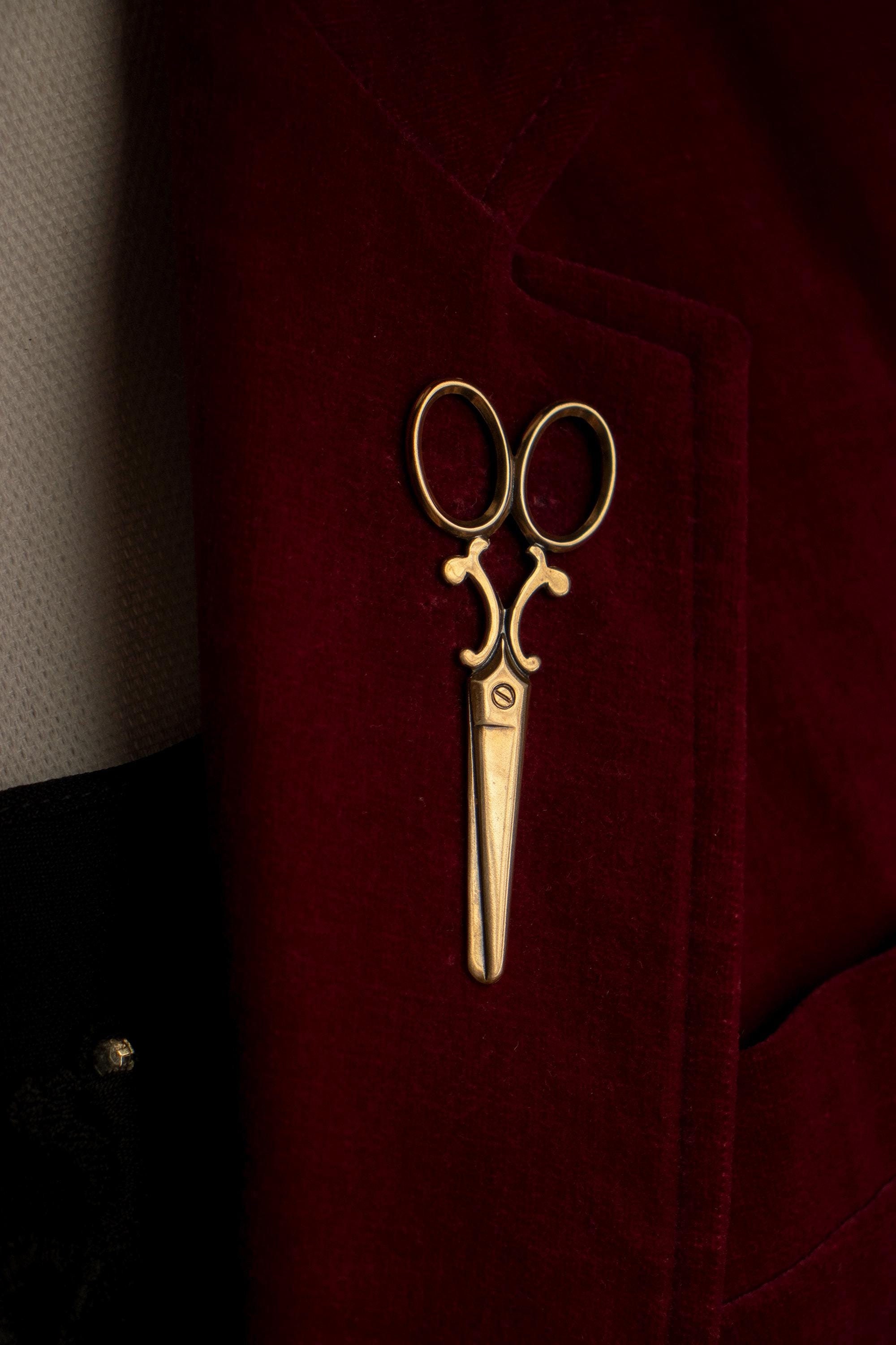 Scissors Pin: Solid Brass, Victorian Style Craft Person Brooch - Etsy