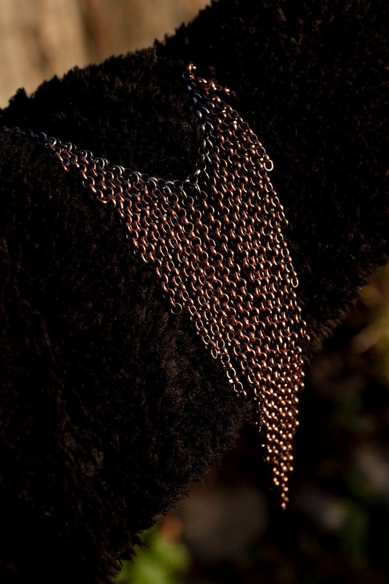 Pure Copper Waterfall Chain Necklace: Solid Sterling Silver Heavy Chain ...