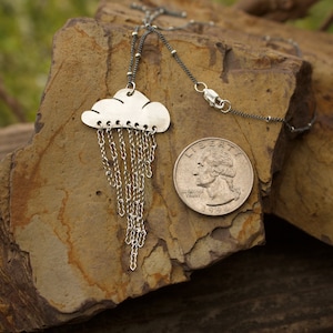 Rain Cloud Necklace/rain Necklace/cloud Necklace/rain Jewelry/cloud Jewelry/dangle Necklace/boho ...