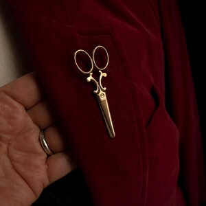 Scissors Pin: Solid Brass, Victorian Style Craft Person Brooch - Etsy