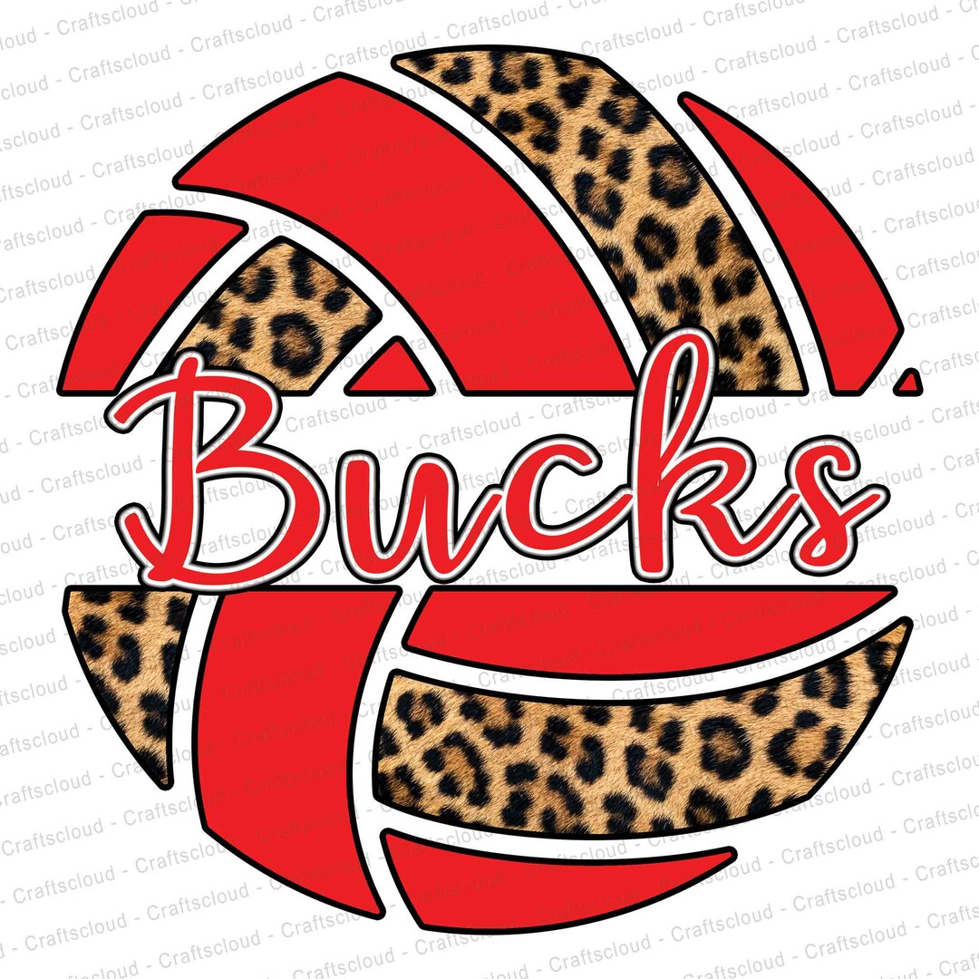 Red Bucks Volleyball Clip Art Leopard Transparent PNG - Etsy
