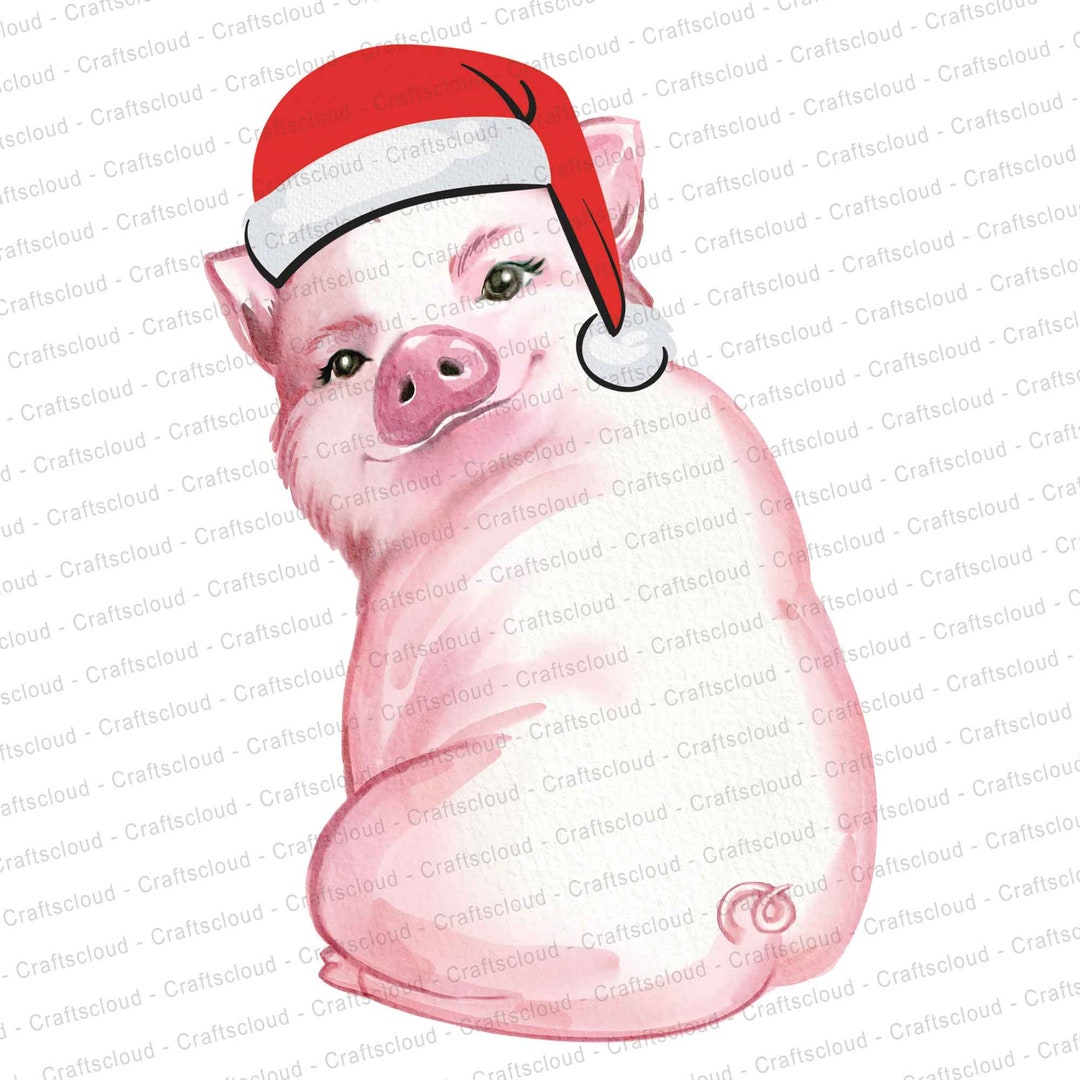 Santa Claus Baby Pig Paint PNG Sublimation Designs Download - Etsy