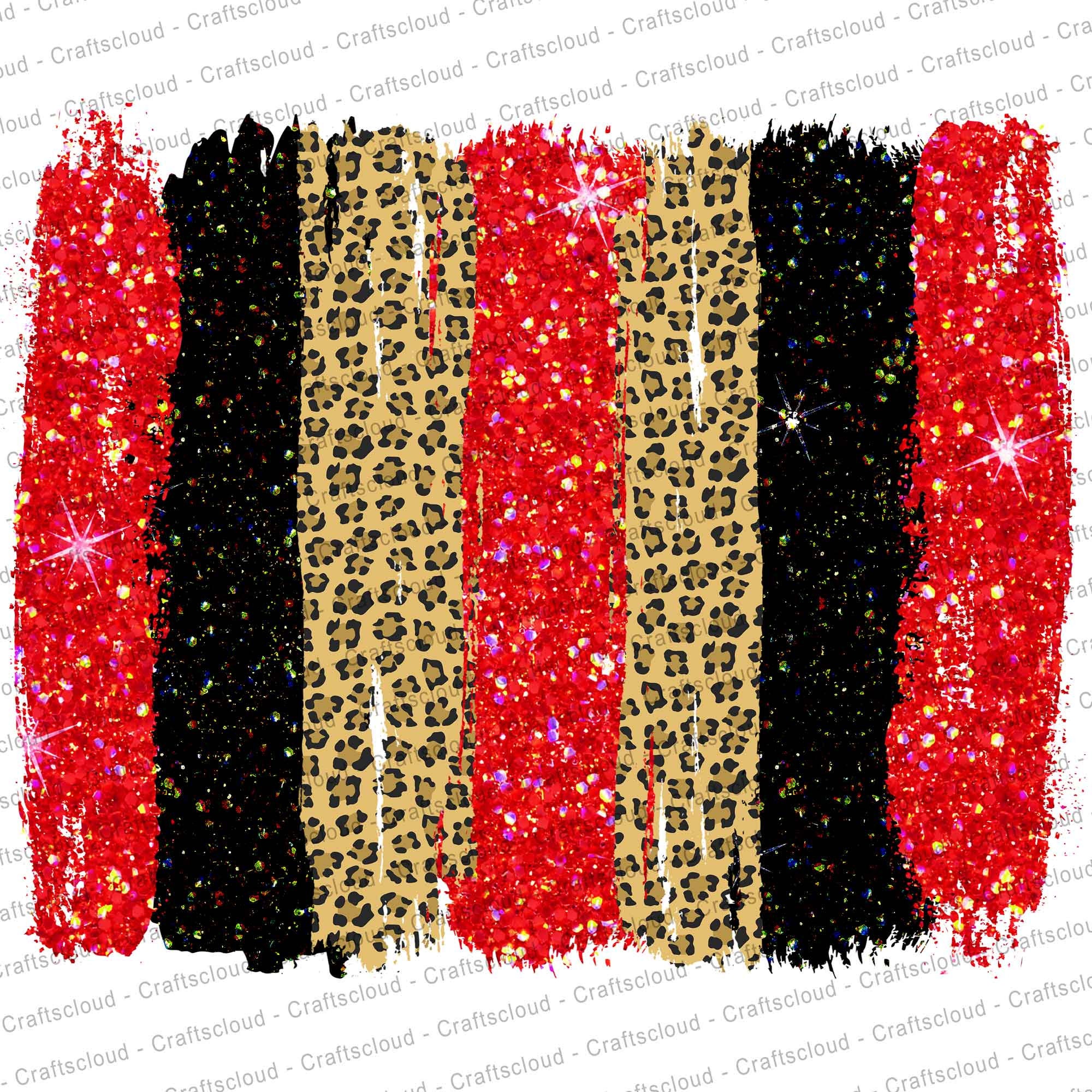 Red Leopard Sublimation Brushstroke Glitter Buffalo Plaid Brush Stroke ...