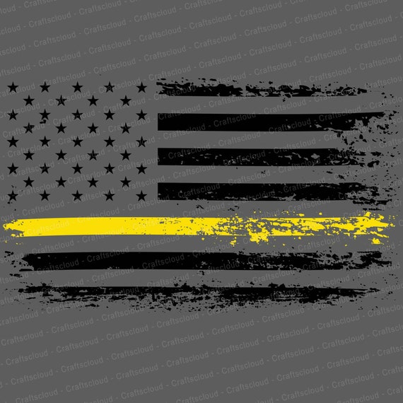 Black Edition: 911 Dispatcher Hero Png Thin Gold Yellow Line - Etsy