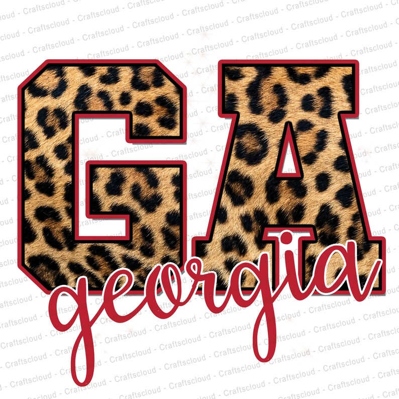 Georgia GA Leopard Sublimation Design Download | Png TRANSFER | HTV ...