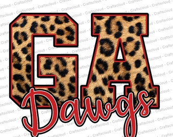Georgia Bulldogs Dawgs PNG Leopard & Cheetah Sublimation | Etsy