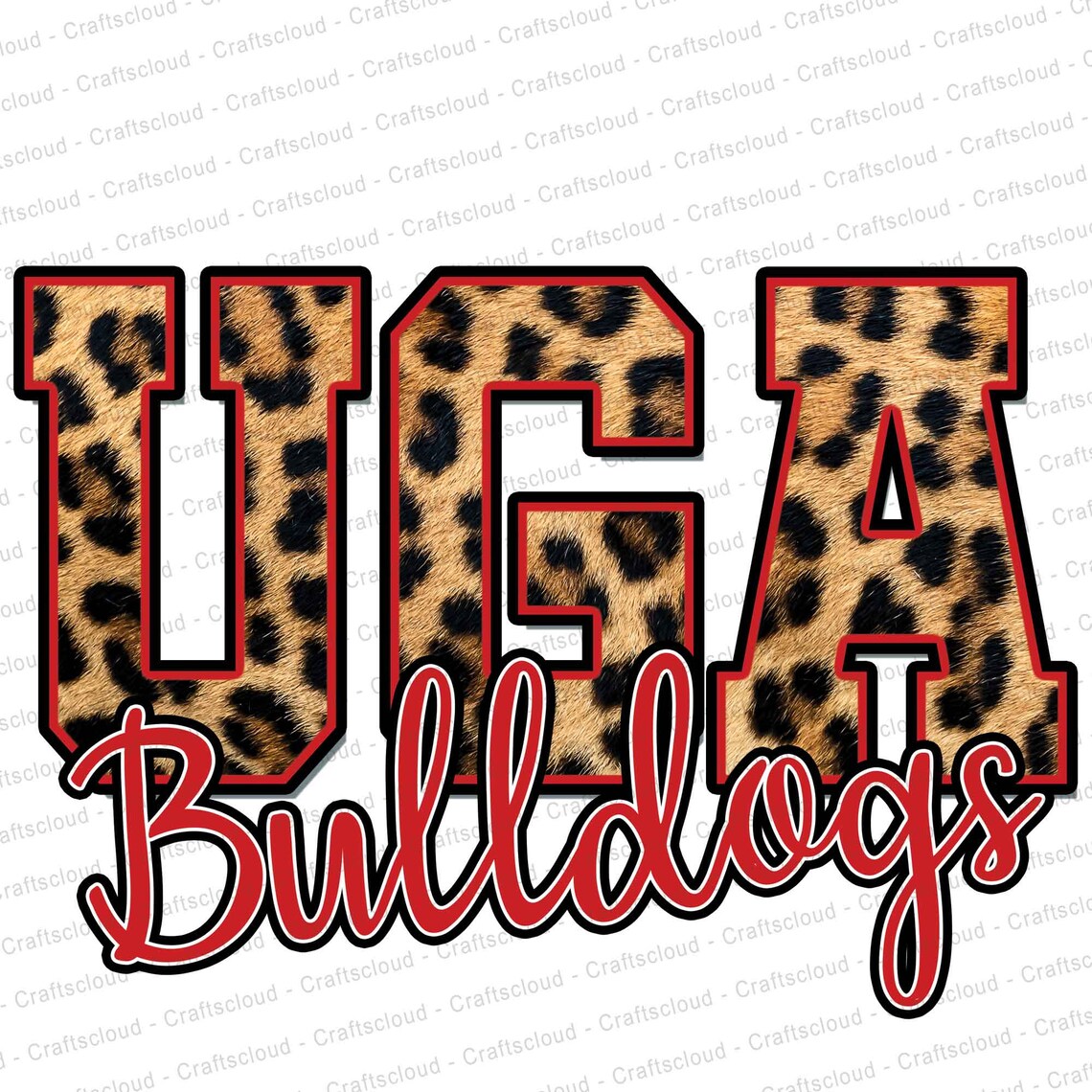 Uga Bulldogs PNG Leopard & Cheetah Sublimation Design Download | Png ...