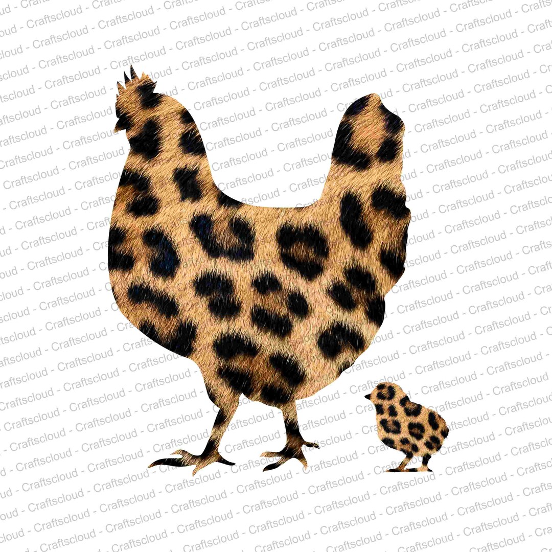 Cheetah Chicken and Baby Chick Sublimation Transfer, DTG Printing, SVG ...