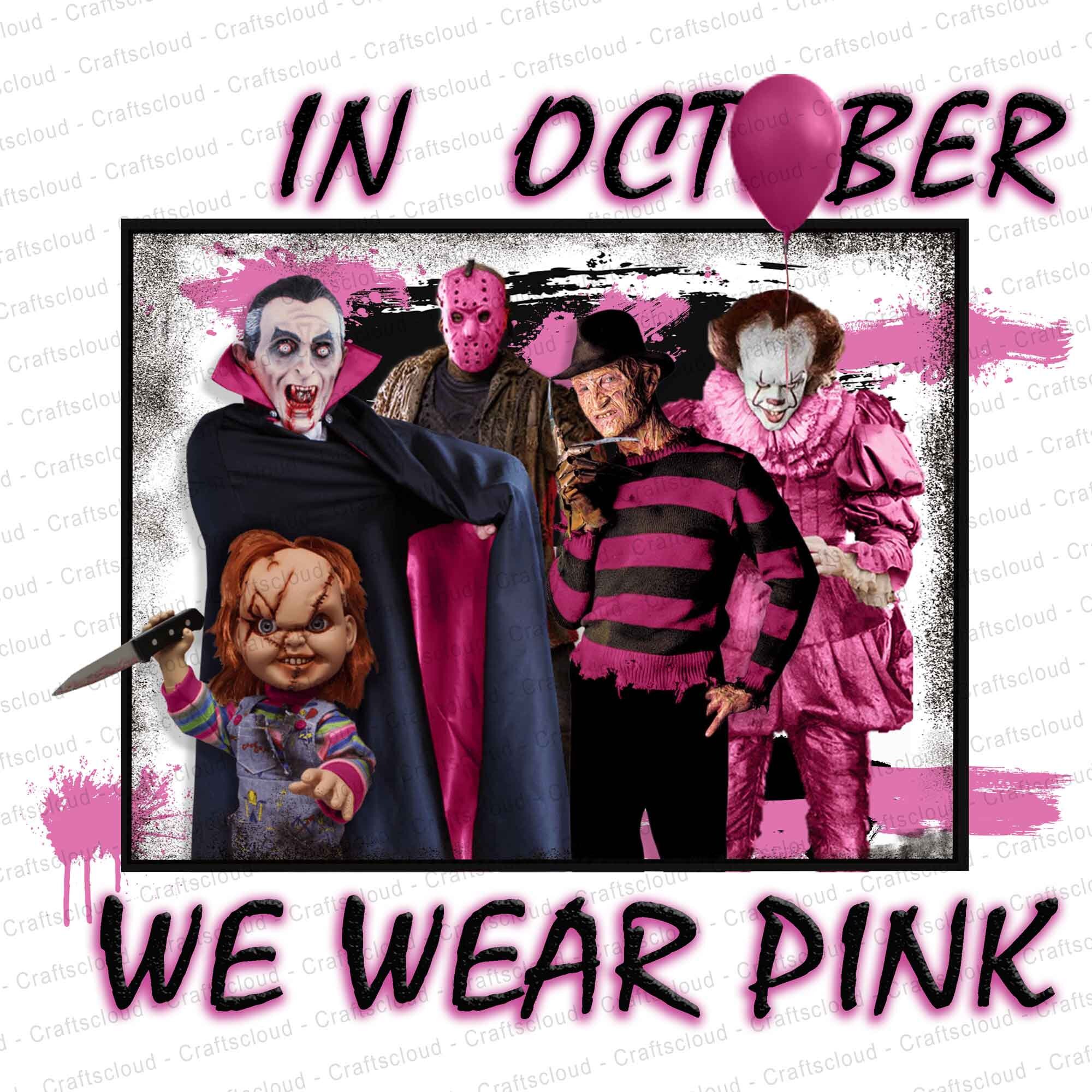 In October We Wear Pink Png, Halloween Breast Cancer Awareness Png ...
