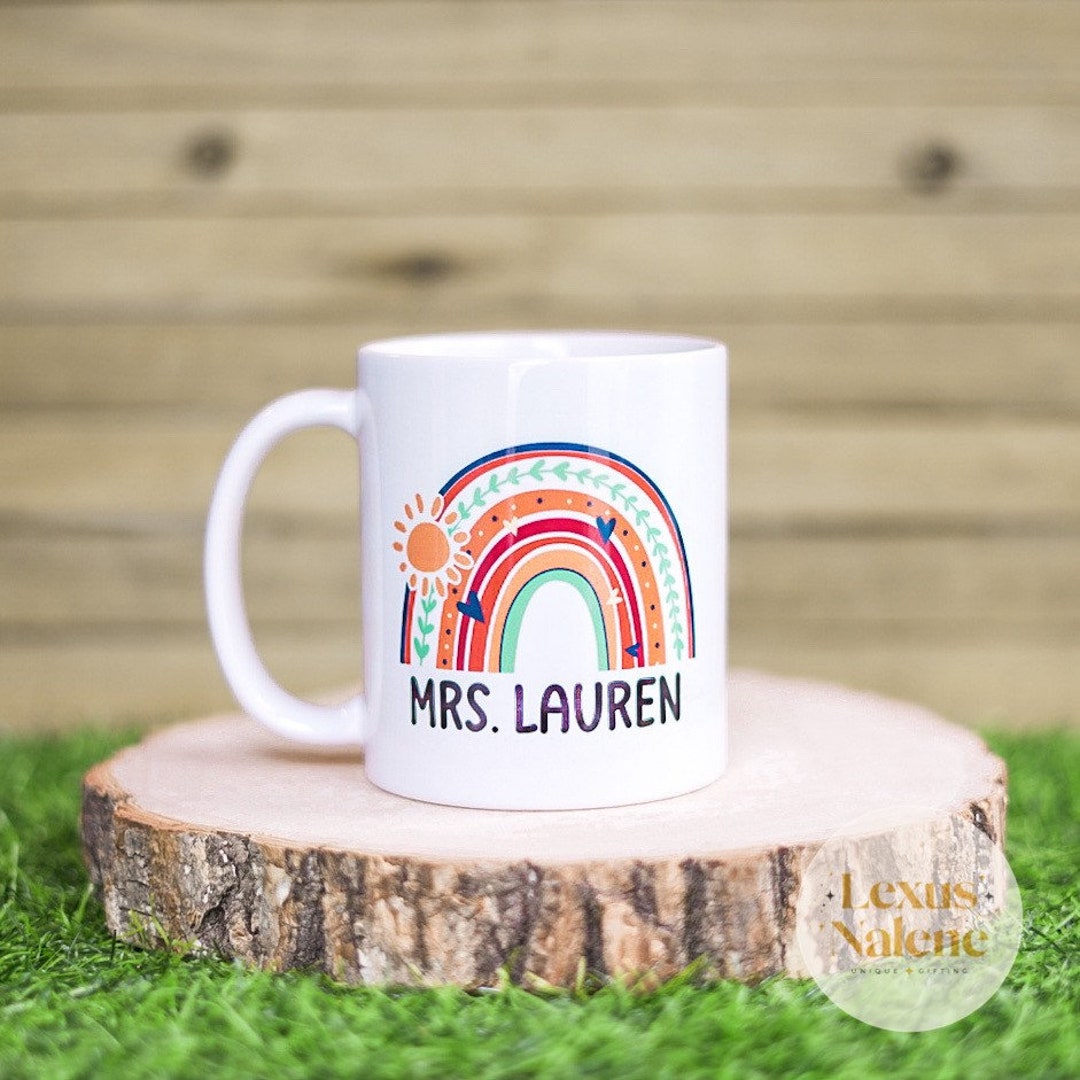 Personalized Teacher Name Mug, Custom Teacher Gifts, Personalized ...