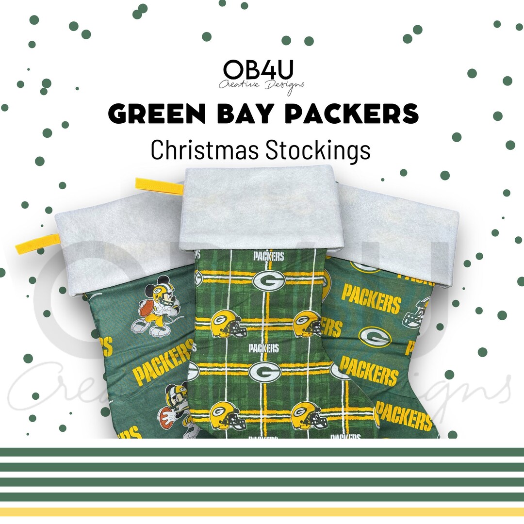 Personalized Green Bay Packers Christmas Stocking | Handmade Cotton - Etsy