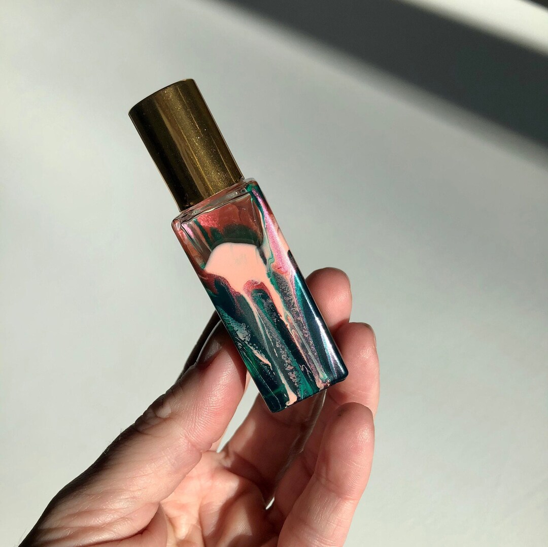 6ml Hand Painted Glass Square Design Roller With Stainless Steel ...