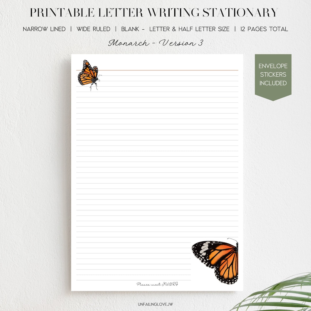 JW Letter Writing Stationary | Printable Letter Writing Template | JW ...
