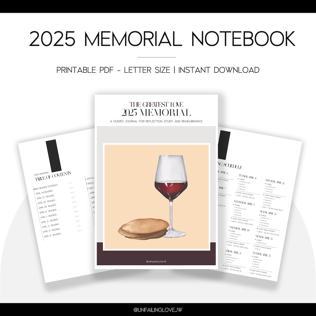JW 2025 Memorial Bible Reading Guide Schedule and Study Guide ...