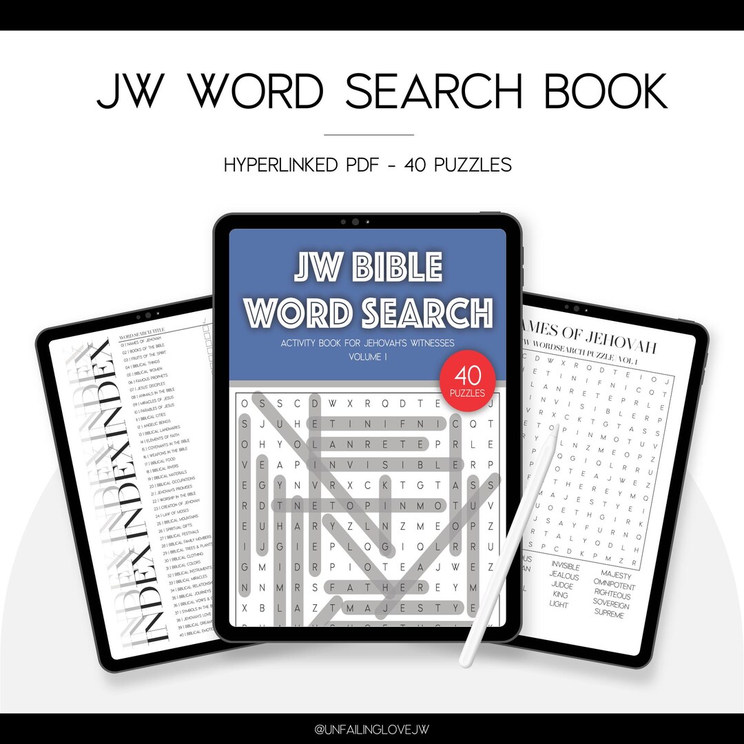 JW Word Search Puzzle Digital - Volume 1, Jehovah's Witness Bible Word ...
