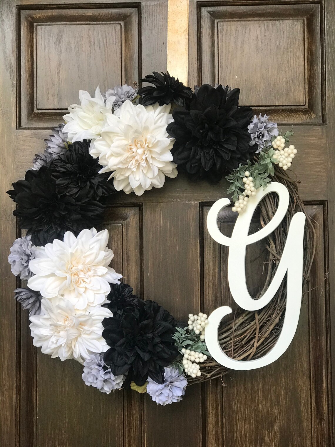 Customized Large Everyday Front Door Wreath With Your Initials | Etsy