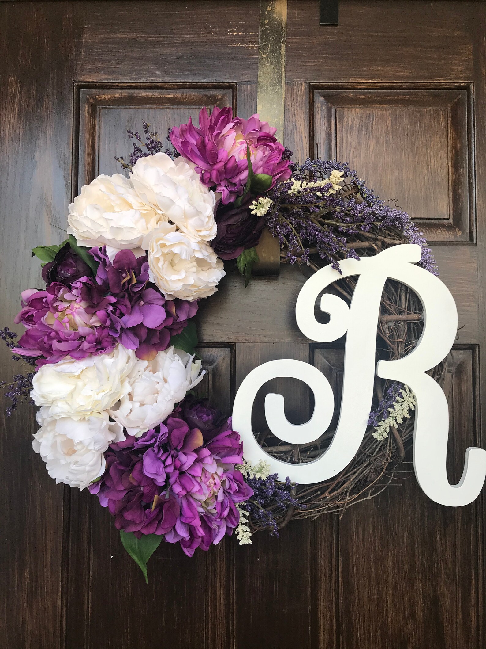 Customized Large Everyday Front Door Wreath With Your Initials | Etsy