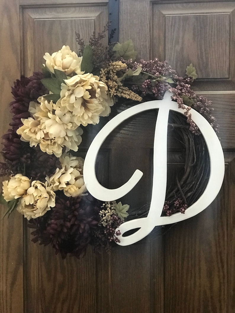 Customized Large Everyday Front Door Wreath With Your Initials - Etsy