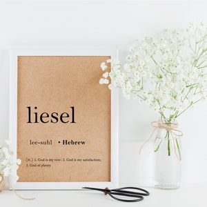 Liesel Definition Print Liesel Wall Art Liesel Printable Liesel Gift ...