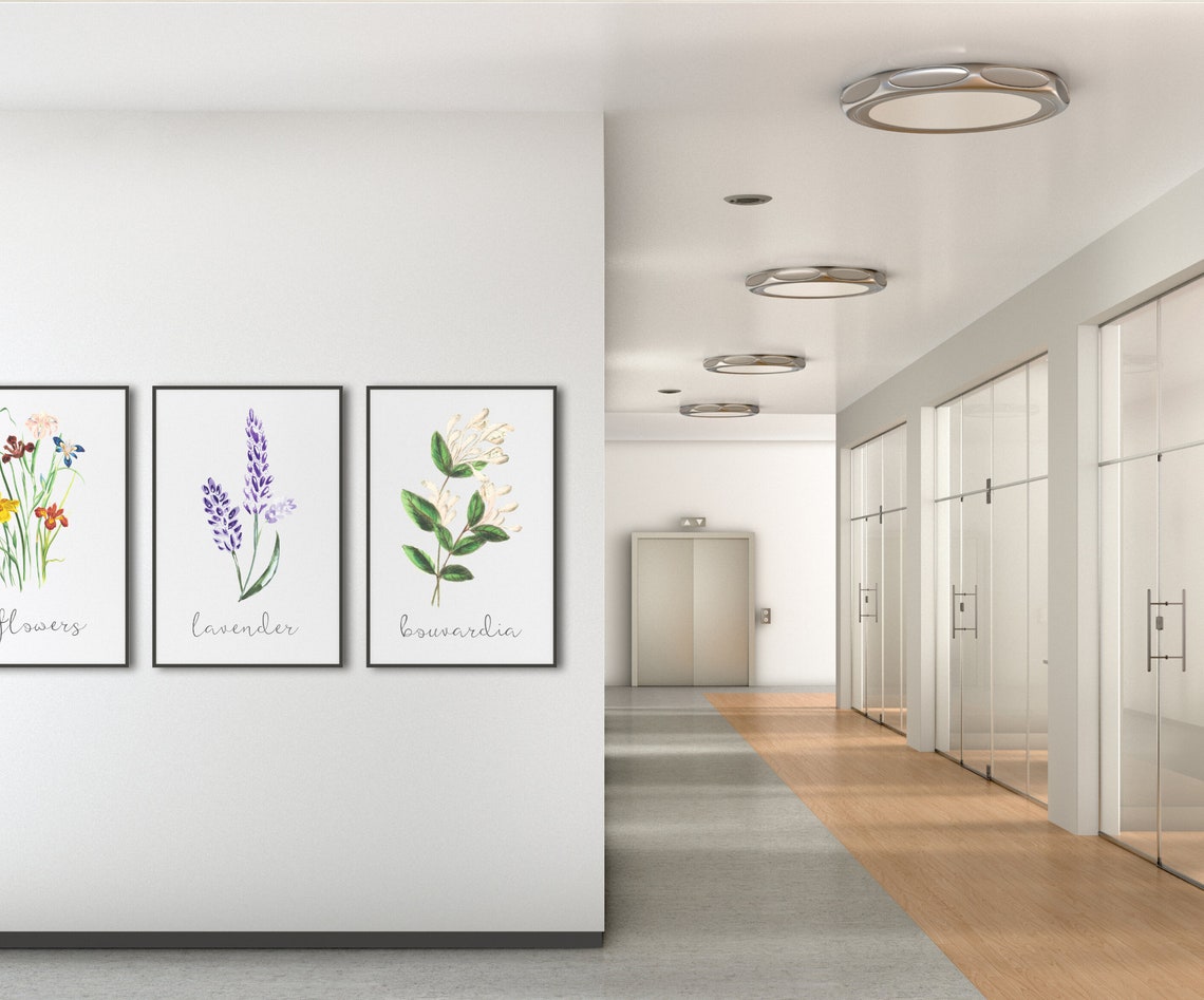 Floral Watercolor Digital Print Bundle Set of 5 Watercolor Floral Print ...