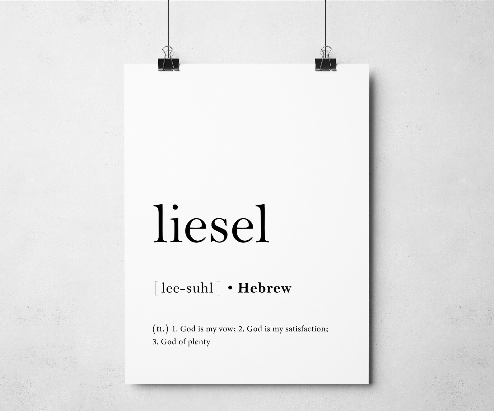 Liesel Definition Print Liesel Wall Art Liesel Printable Liesel Gift ...