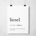 Liesel Definition Print Liesel Wall Art Liesel Printable Liesel Gift ...