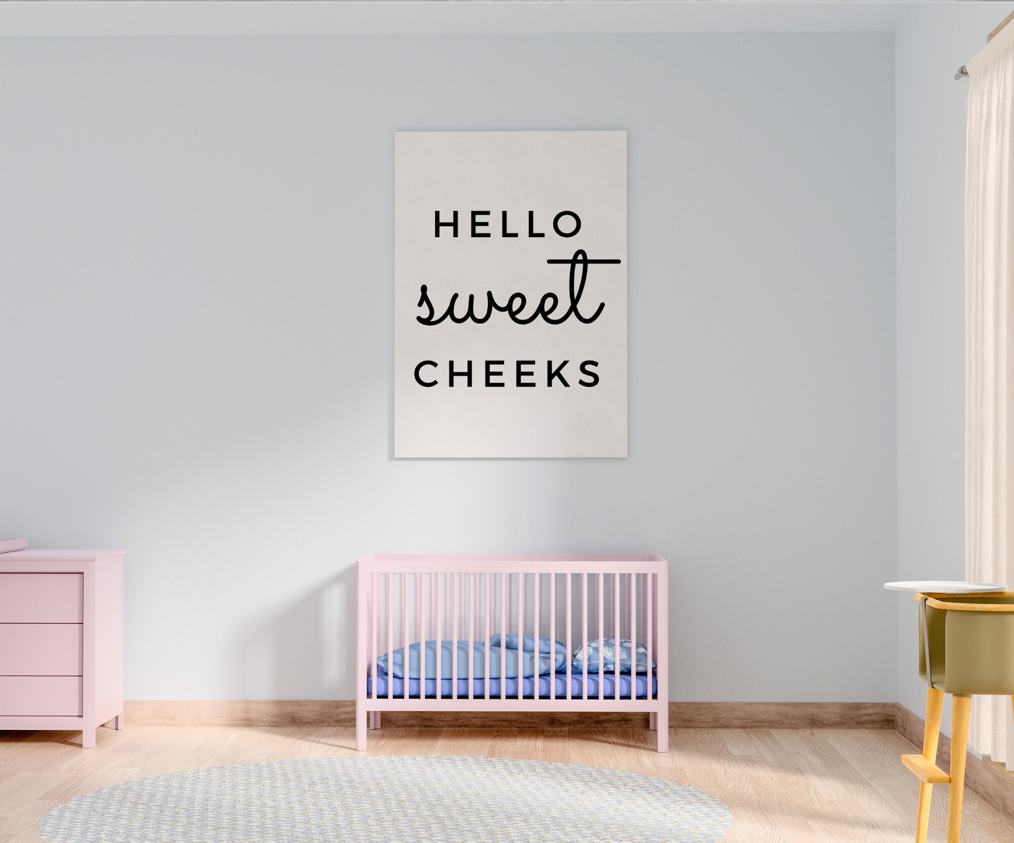 Hello Sweet Cheeks Printable Word Art, Bathroom Quote Printable ...