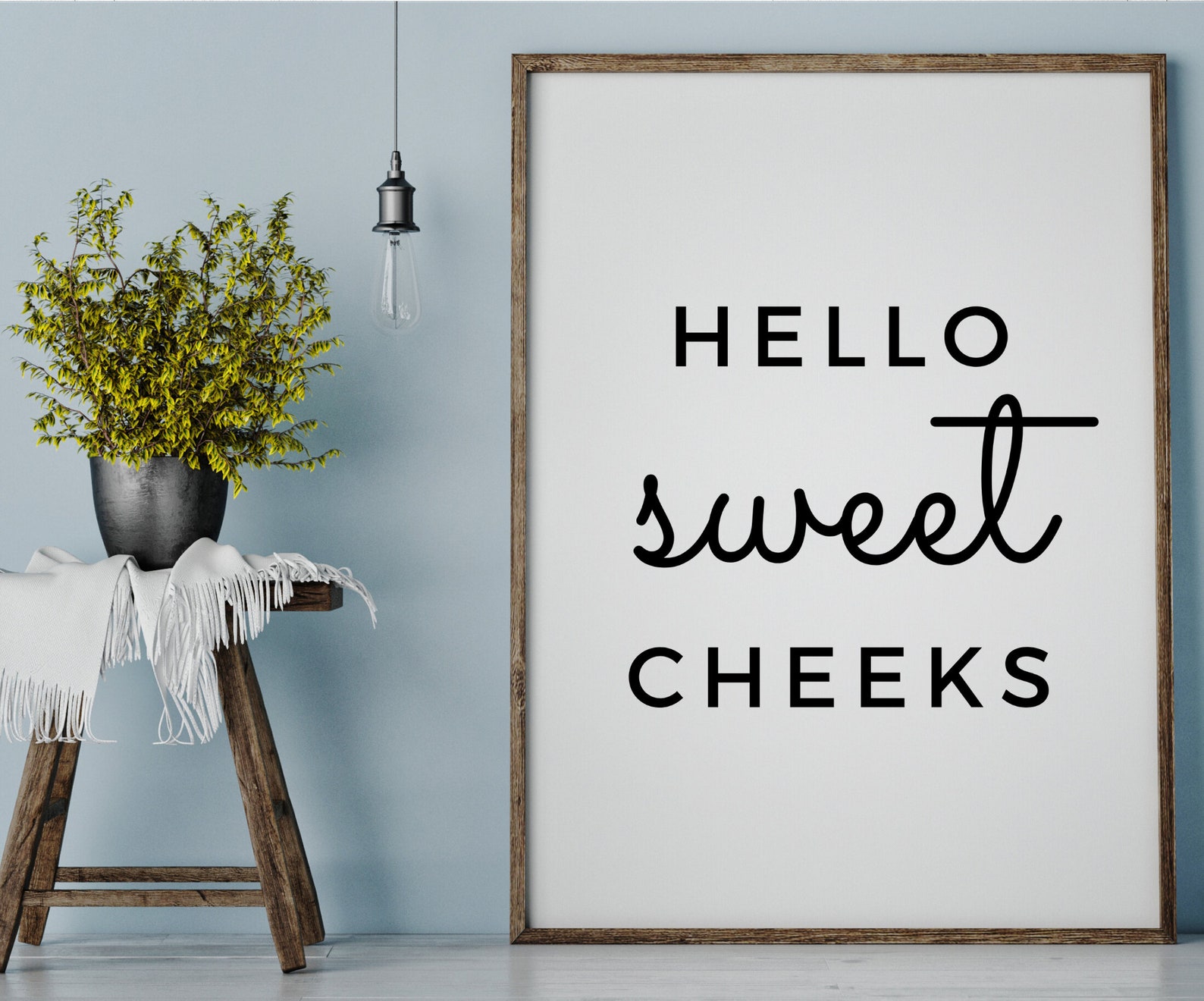 Hello Sweet Cheeks Printable Word Art, Bathroom Quote Printable ...