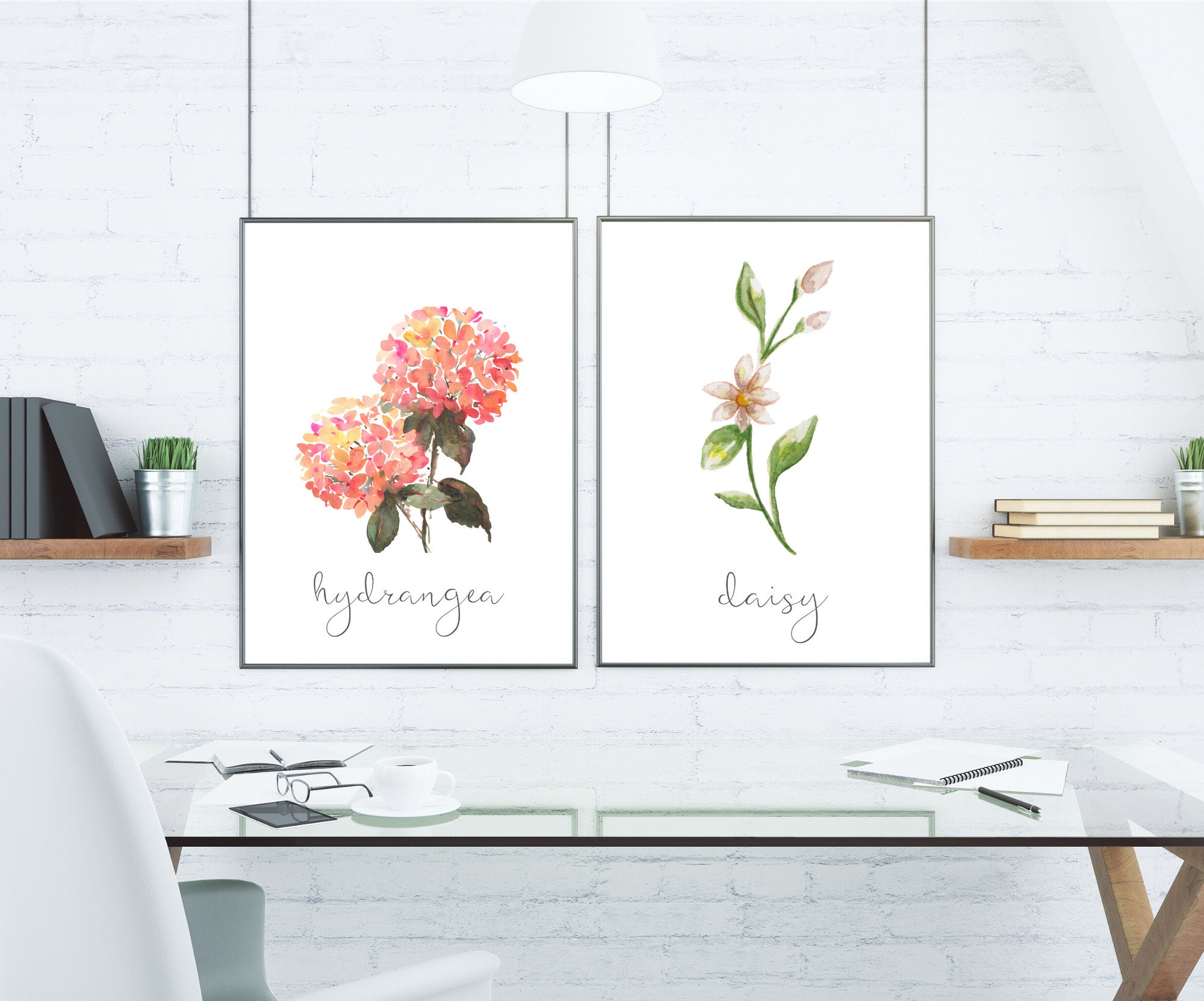 Floral Watercolor Digital Print Bundle Set of 5 Watercolor Floral Print ...