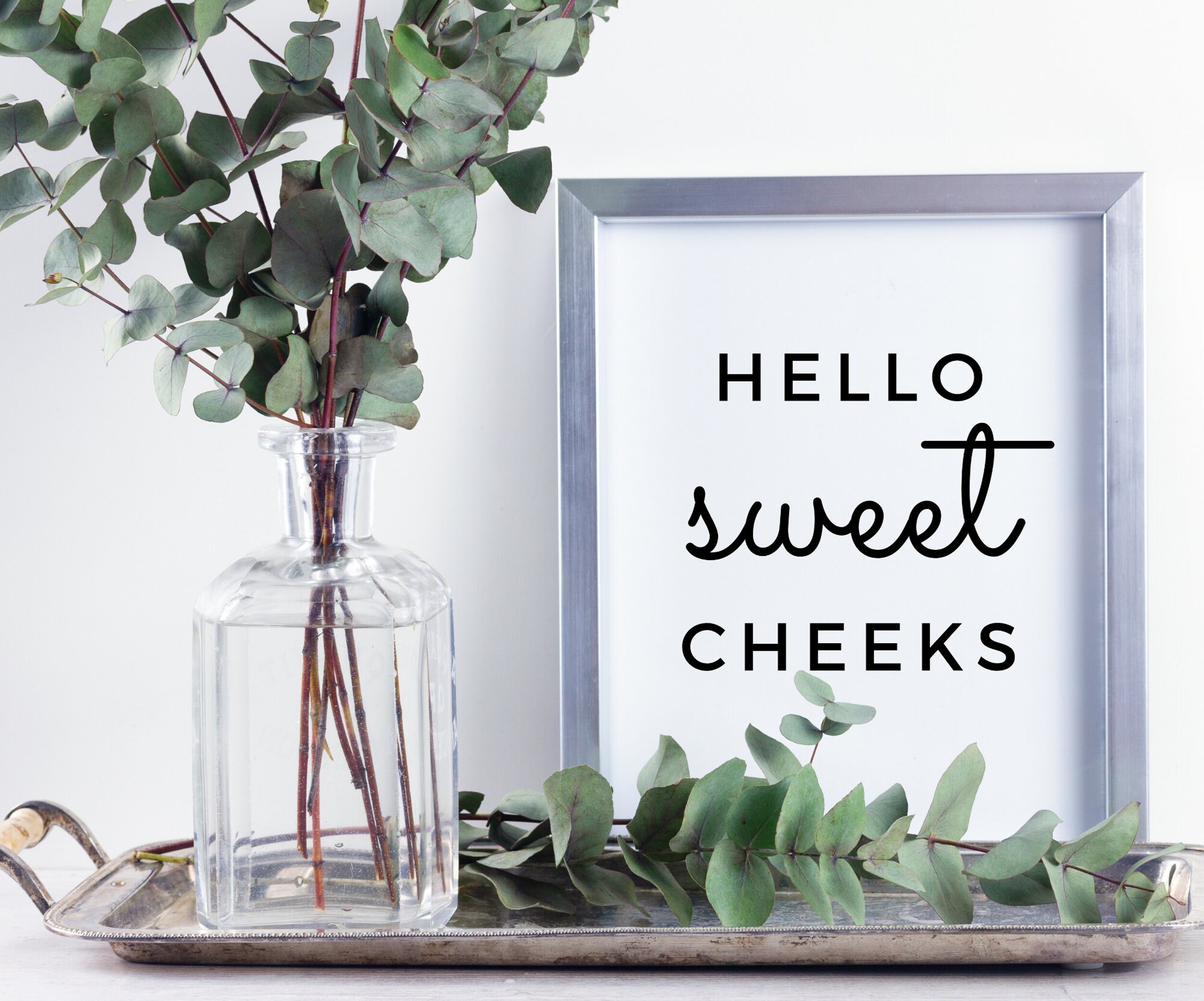 Hello Sweet Cheeks Printable Word Art, Bathroom Quote Printable ...