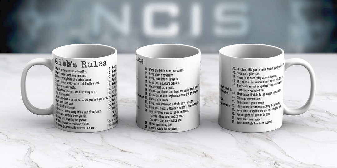 New Version NCIS gibbs' Rules Coffee Mug With Distressed Title - Etsy