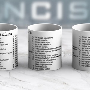 New Version NCIS gibbs' Rules Coffee Mug With Distressed Title - Etsy