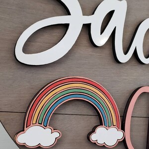 Rainbow Name Sign Custom Name Sign Rainbow Decor Playroom Rainbow ...