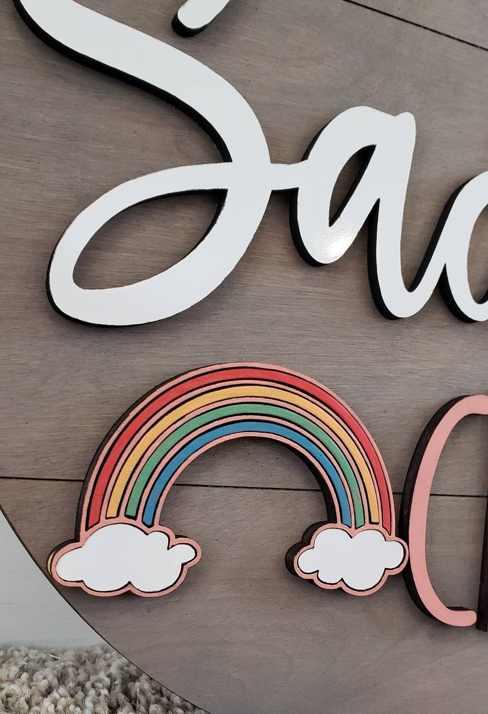 Rainbow Name Sign Custom Name Sign Rainbow Decor - Etsy