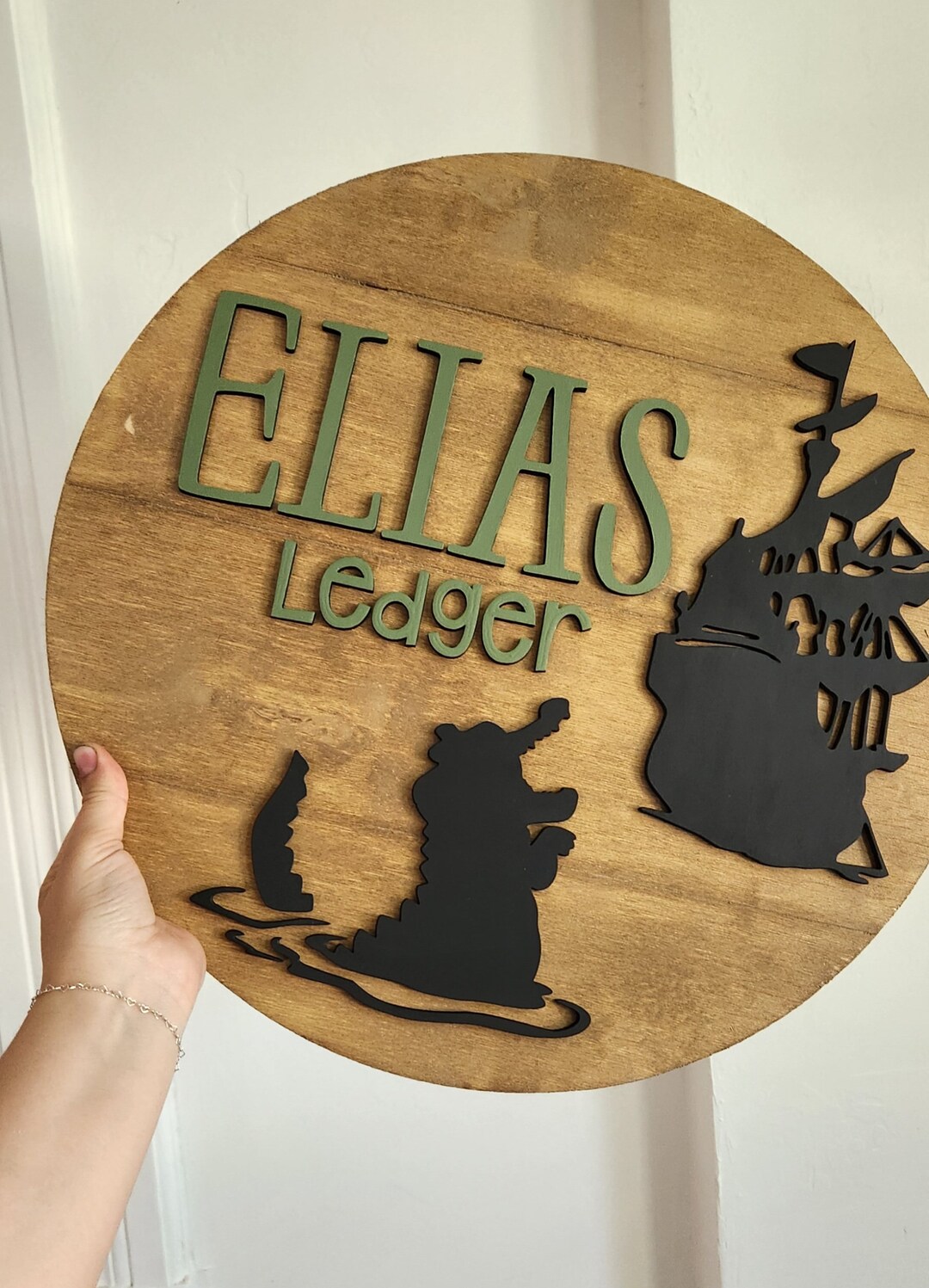 Peter Pan Circle Sign Custom Name Sign Nursery Decor Disney Decor Wood ...