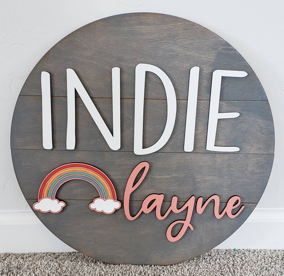 Rainbow Name Sign Custom Name Sign Rainbow Decor Playroom Rainbow ...