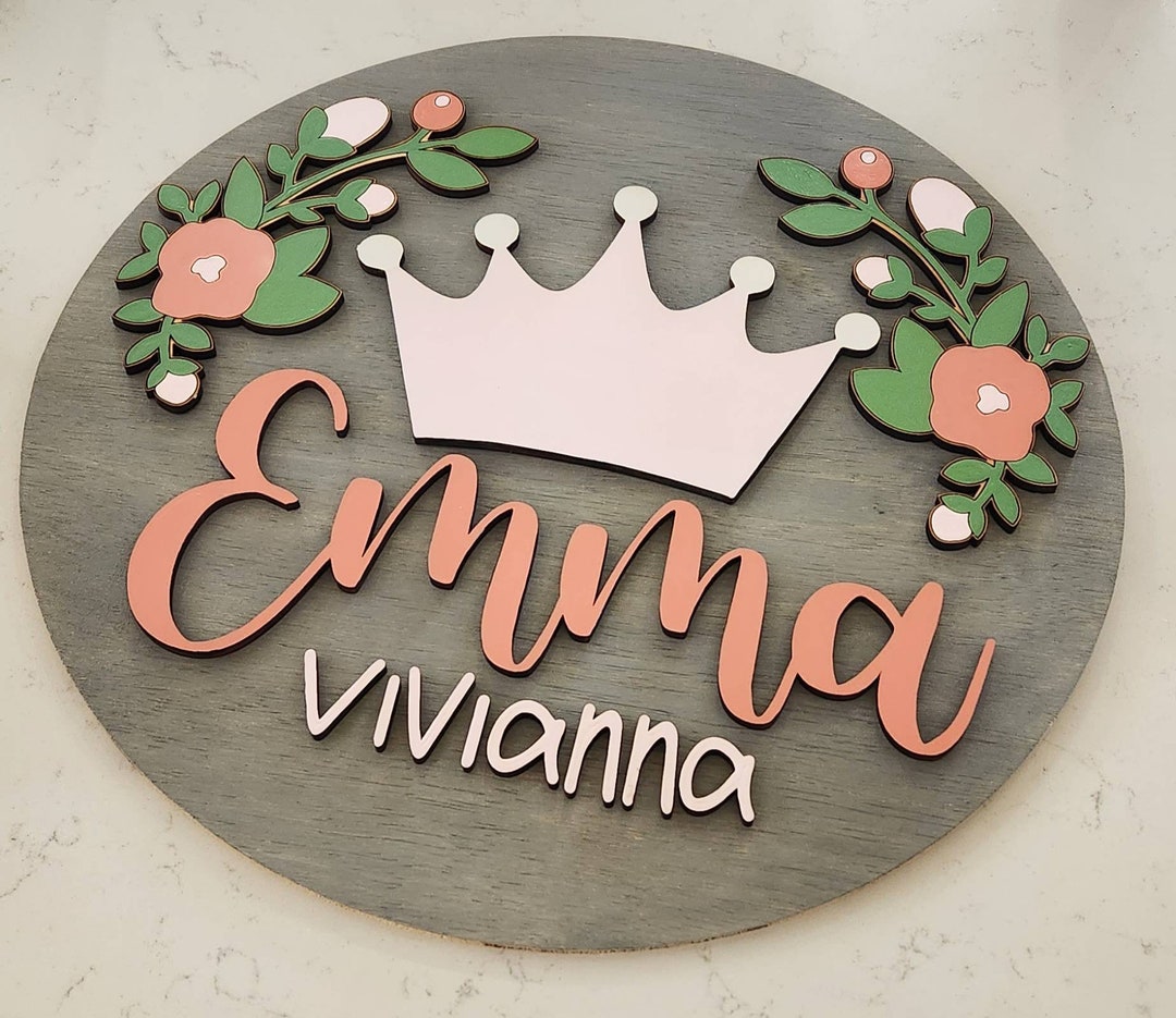 Floral Princess Custom Shiplap Name Sign Nursery Decor Bedroom Decor - Etsy