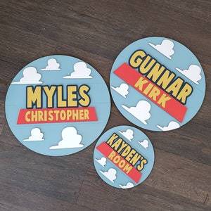 Custom Circle Signs Home Decor Circle Signs Toy Story Circle Name Sign ...