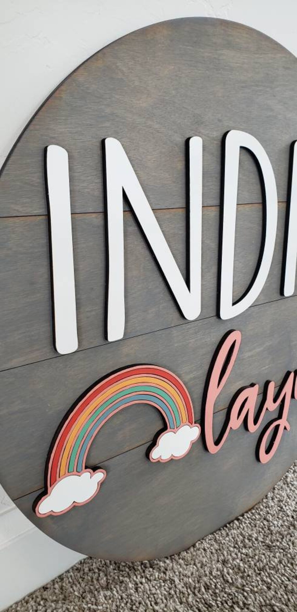 Rainbow Name Sign Custom Name Sign Rainbow Decor | Etsy