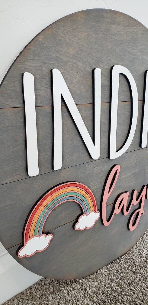 Rainbow Name Sign Custom Name Sign Rainbow Decor - Etsy
