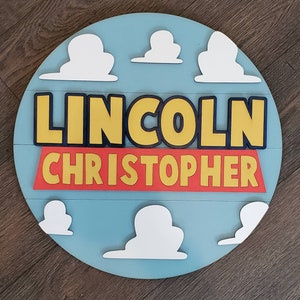 Custom Circle Signs Home Decor Circle Signs Toy Story Circle Name Sign ...