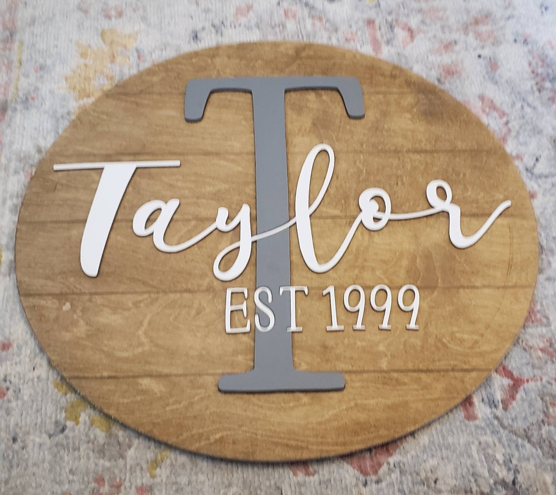 Name Sign Custom Est Last Name Sign Family Name Sign - Etsy
