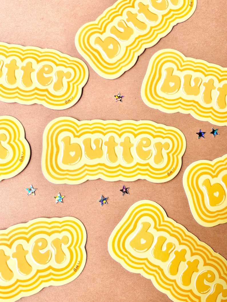 BTS Retro Butter - Vinyl Sticker - Etsy