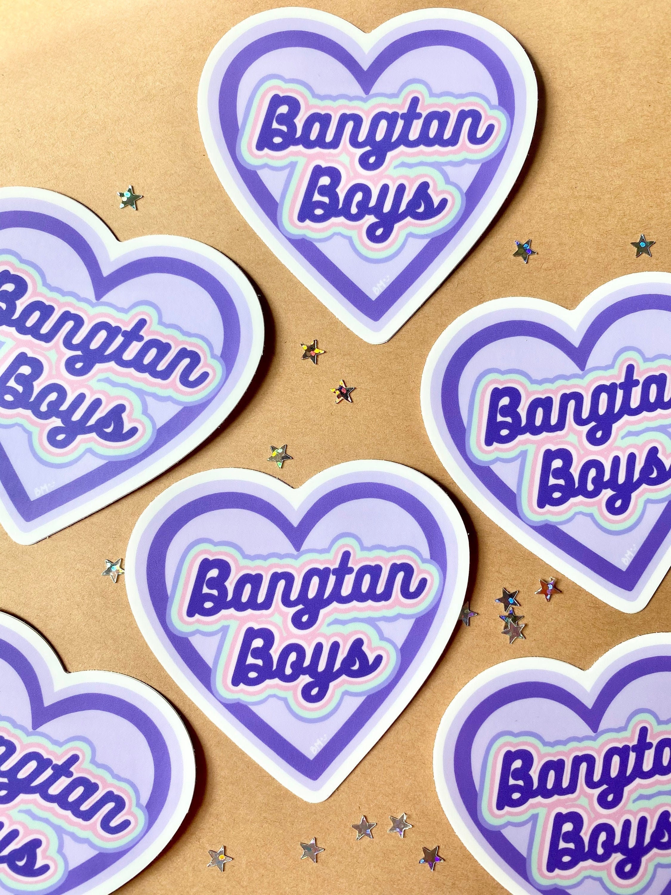 BTS Bangtan Boys Retro Heart Vinyl Sticker | Etsy