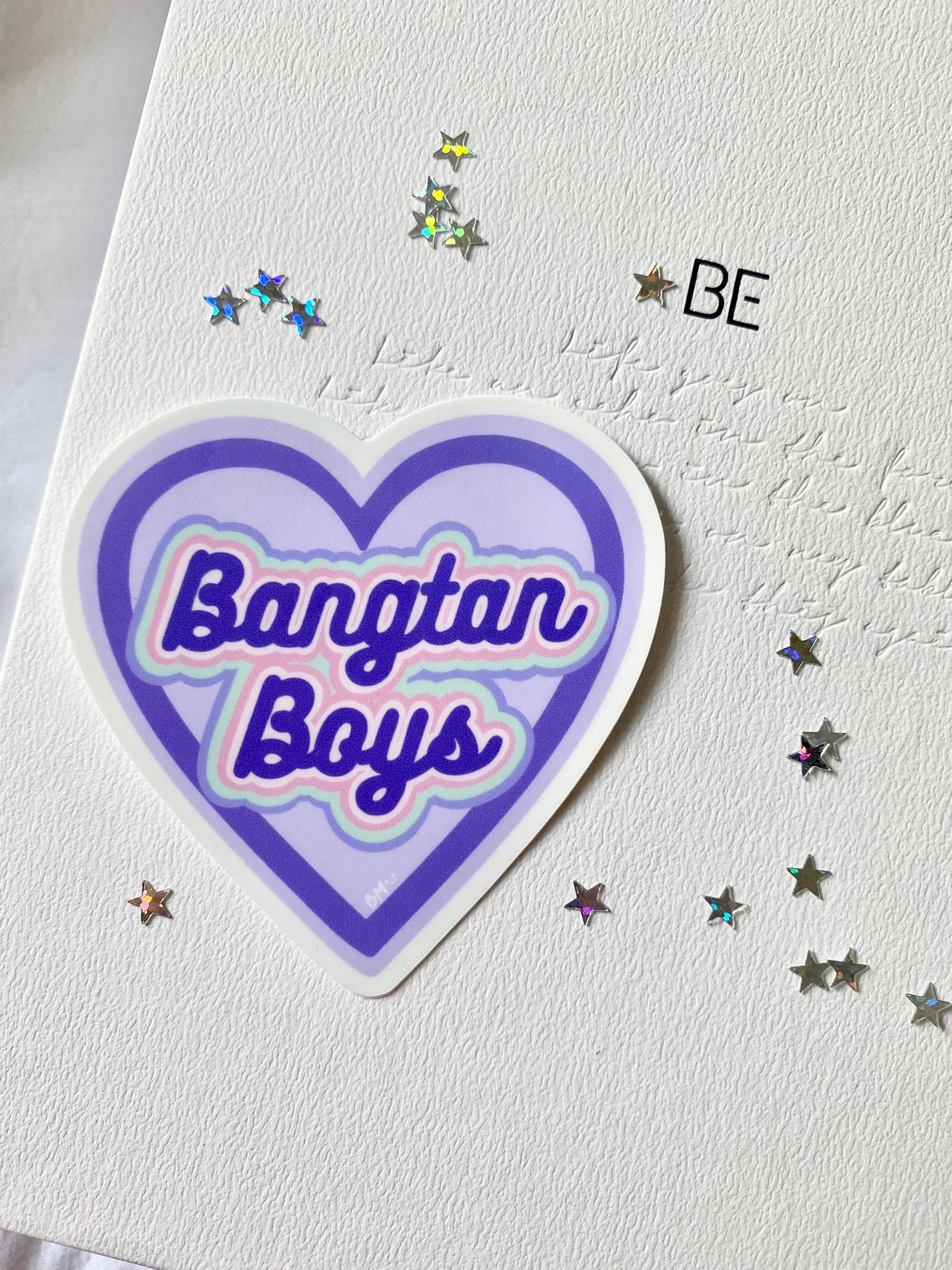 BTS Bangtan Boys Retro Heart Vinyl Sticker - Etsy.de