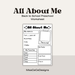 All About Me | Preschool & Kindergarten | Back to School Toddler Busy ...