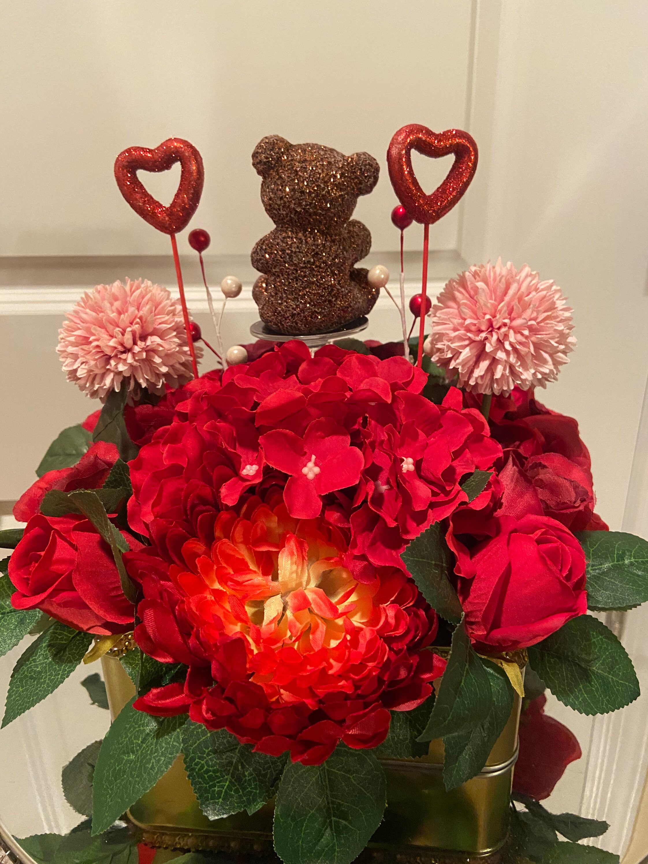 Teddy Bear Rose Flower Pot - Etsy